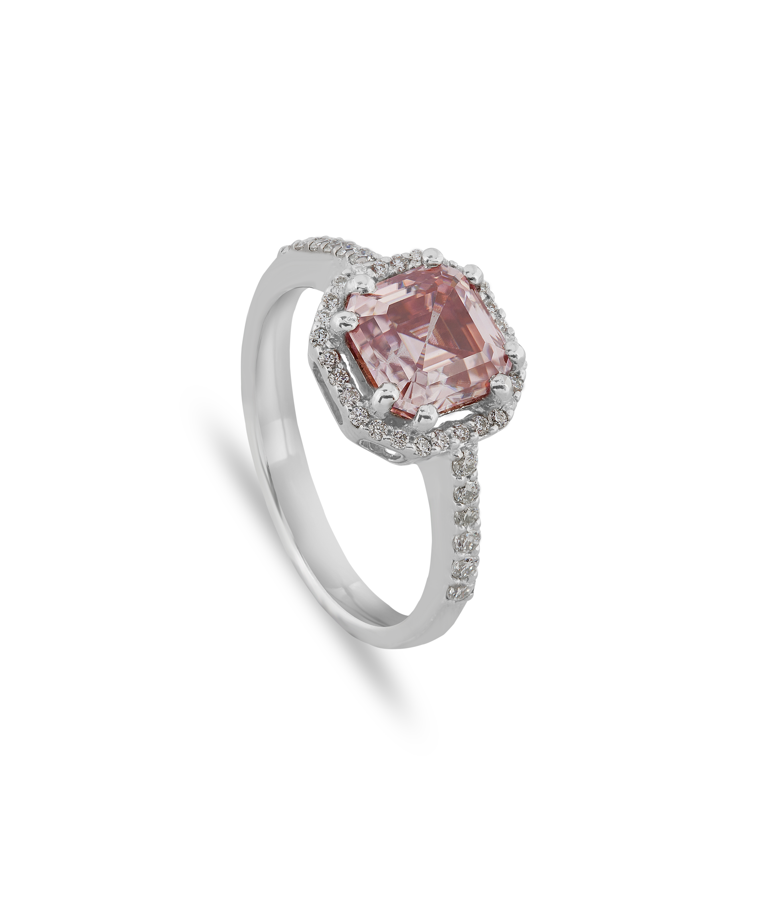 Buy moissanite engagement rings ! pink moissanite ring - Anemoii