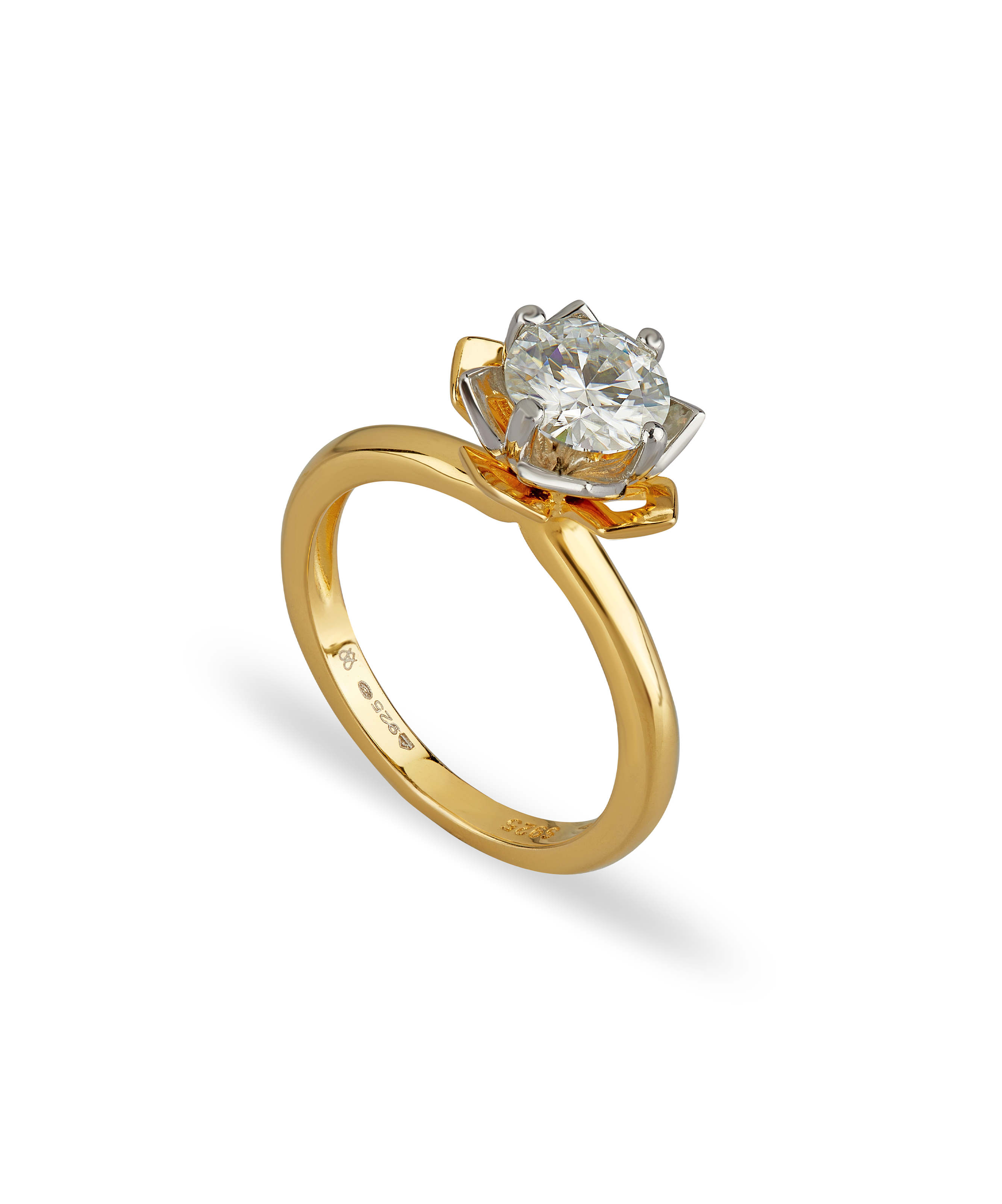 Buy Women gold plated solitaire ring ! Gold Plated Solitaire Ring – Anemoii